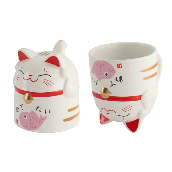 Kawaii Lucky Cat Mug - Maneki Neko Ceramic