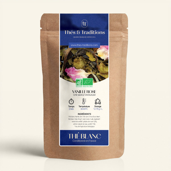 Organic White Tea Vanilla Rose | Thés & Traditions