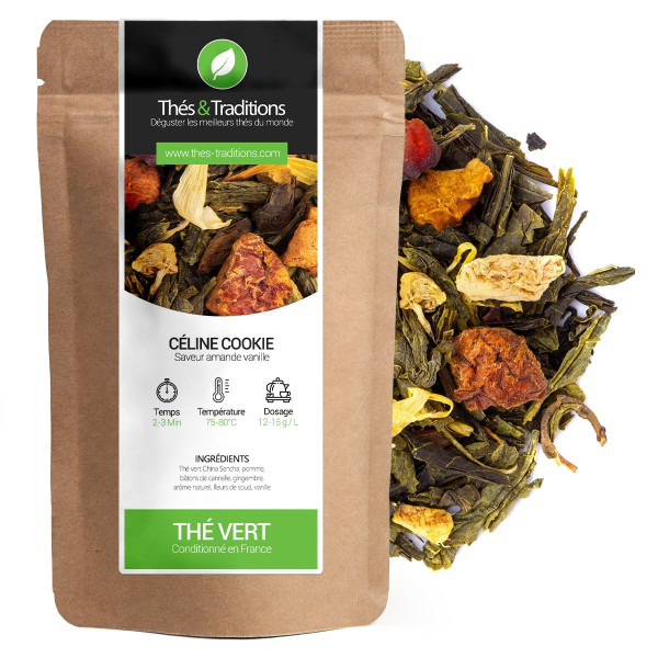 Céline Cookie Green Tea - Almond Vanilla | Thés & Traditions